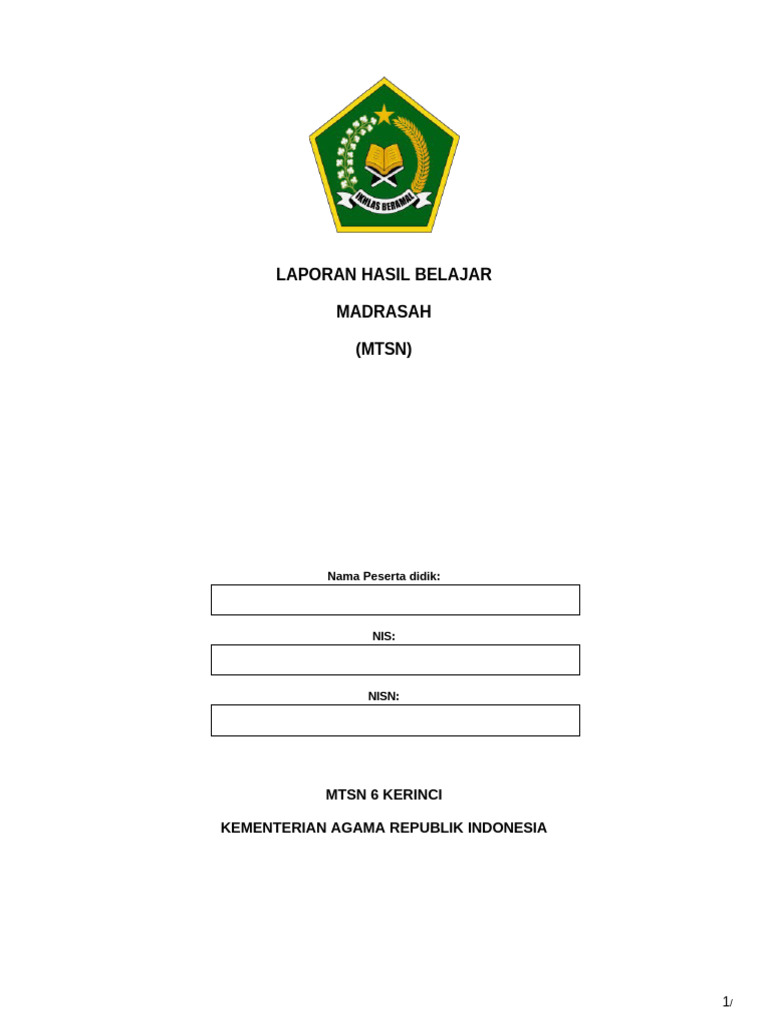 Ilide.info Contoh Format Raport Rdm Baru Pr 31459b64f9a3e2816caa2f0266b4d92f | PDF