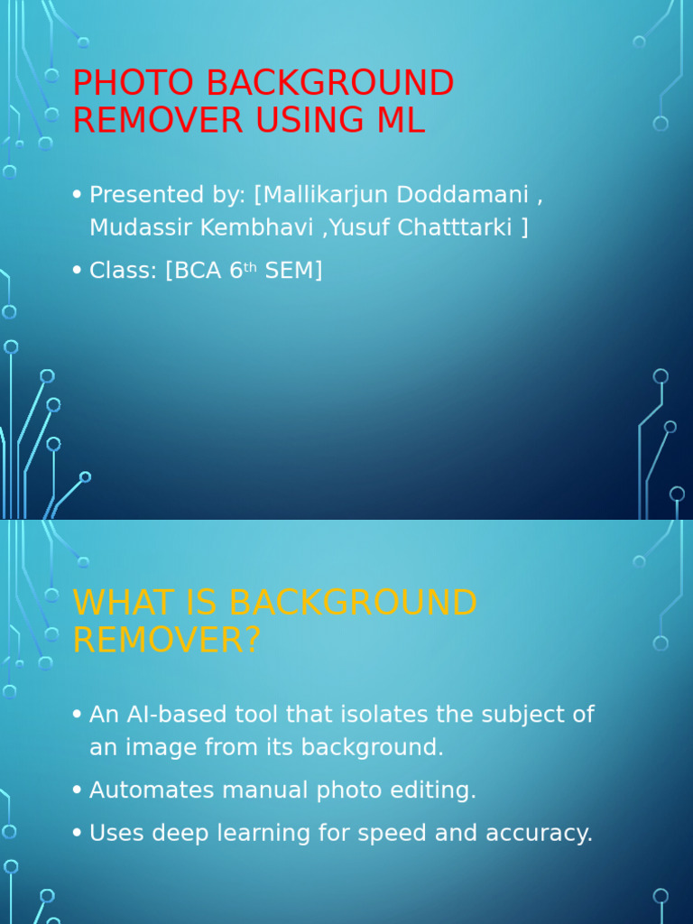 Photo Background Remover Using ML | PDF