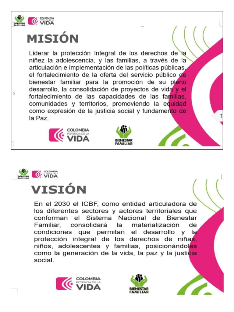 Mision y Vision Icbf | PDF