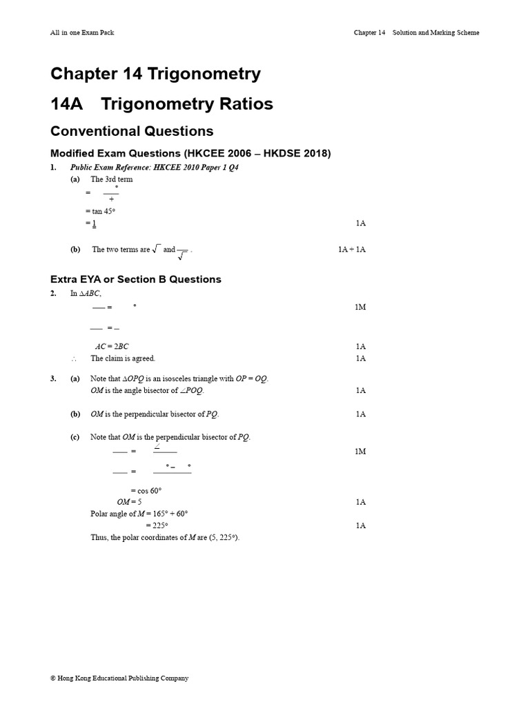 14 Trigonometry Solution E | PDF | Trigonometry | Elementary Mathematics