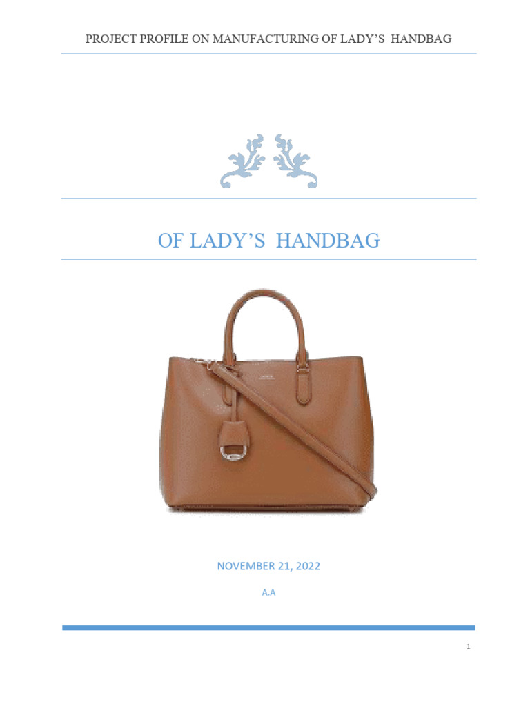 6) Profile On Manufacturing of LADY'S HANDBAG | PDF | Net Present Value ...