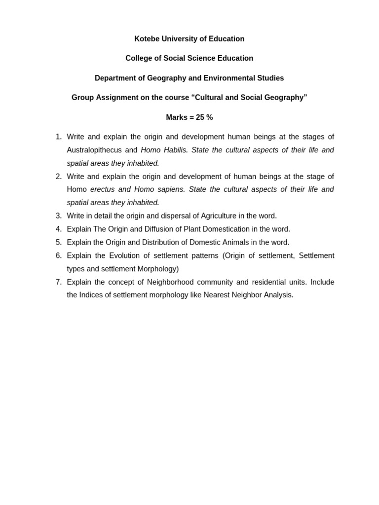 Culture Assignment | PDF