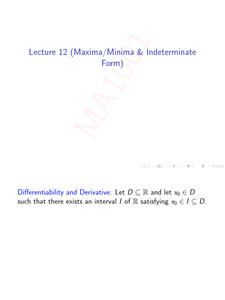Lect 06 Differentiability | PDF | Calculus | Mathematical Relations
