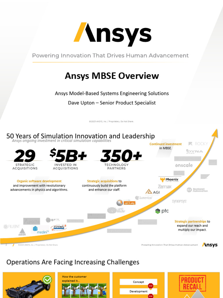 Ansys Modelcenter Overview With MBSE April2025 v1 | PDF | Systems Engineering | Engineering
