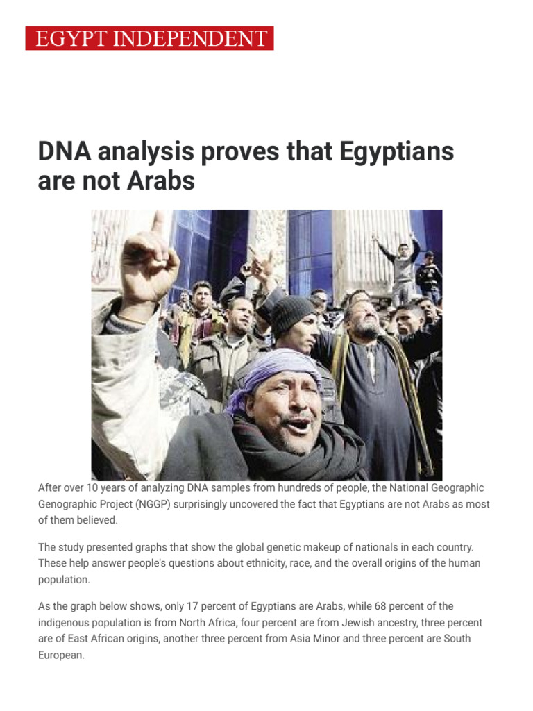 DNA Analysis Proves That Egyptians Are Not Arabs - Egypt Independent ...