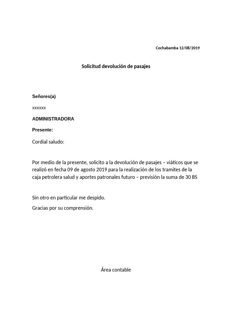 Devolucion de Pasajes | PDF