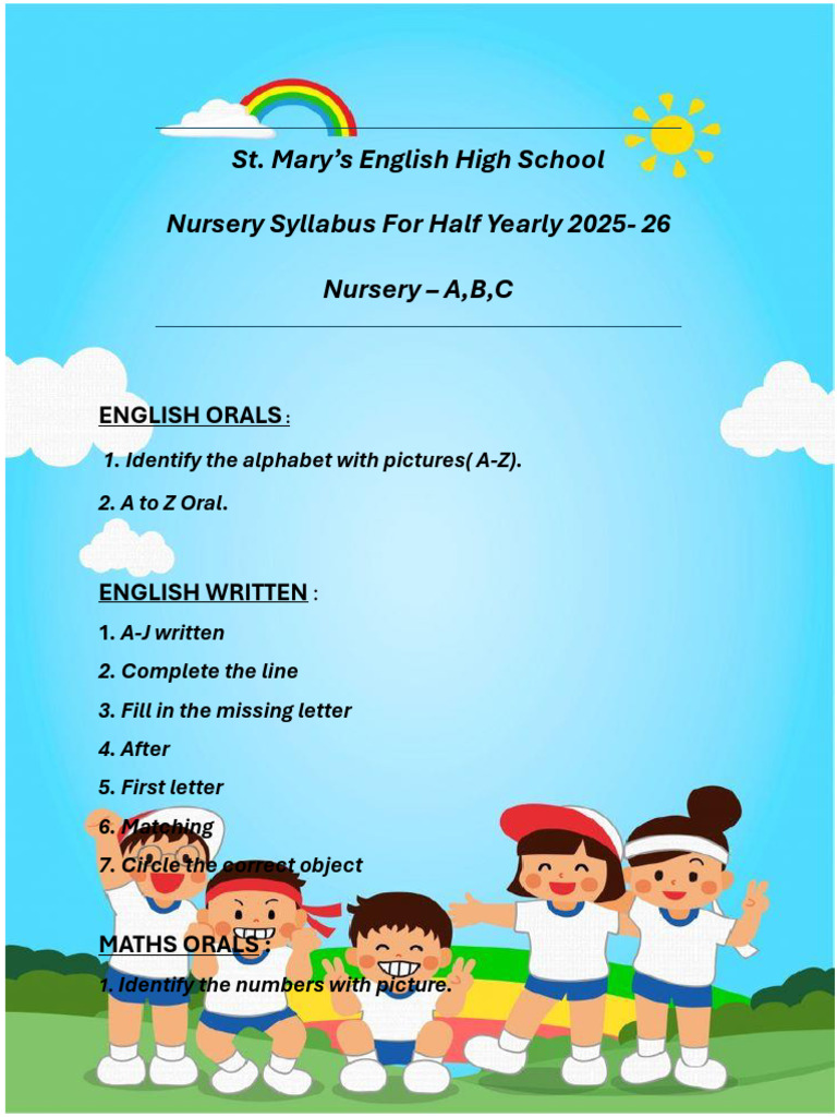 Nursery Syllabus | PDF
