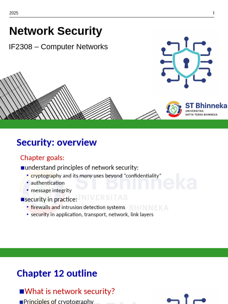 Materi 12-13 Network Security | PDF | Encryption | Cryptography