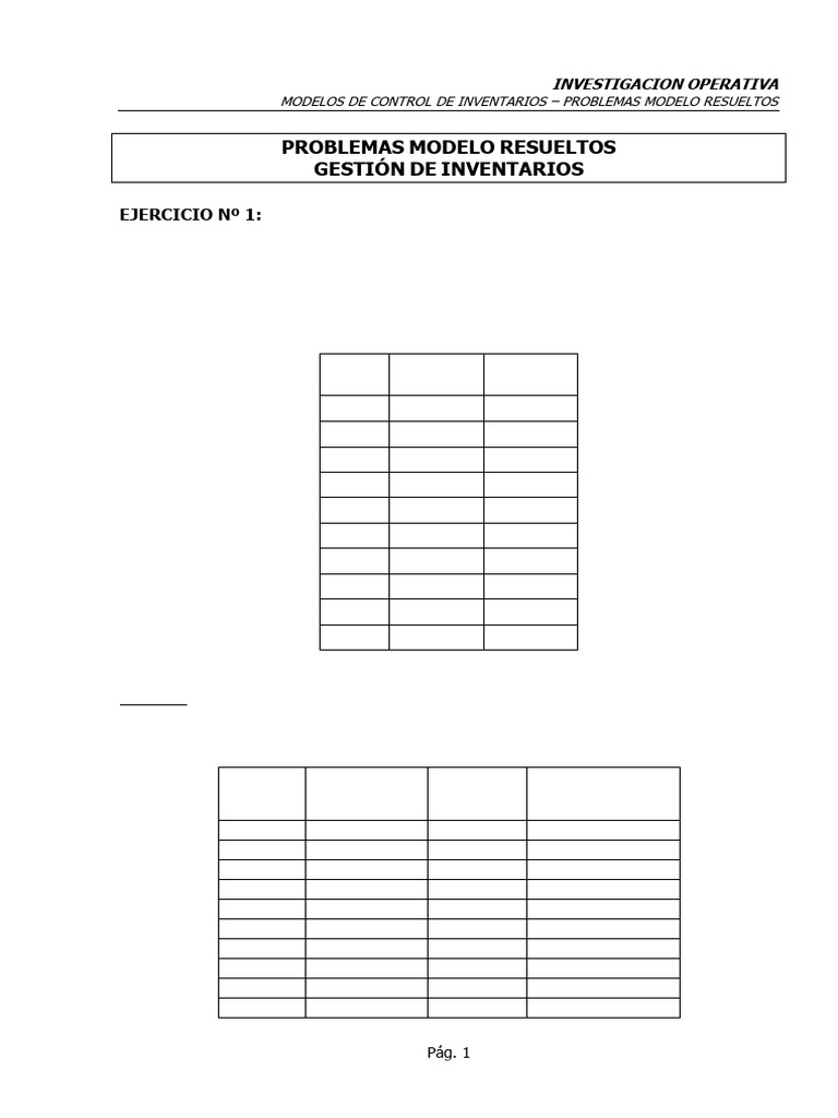 Problemas Modelo Resueltos Inventarios IO - 2021 | PDF | Análisis