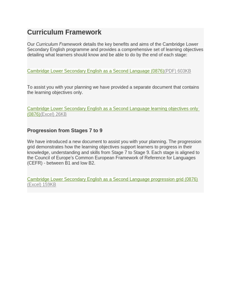 02 Curriculum Framework | PDF