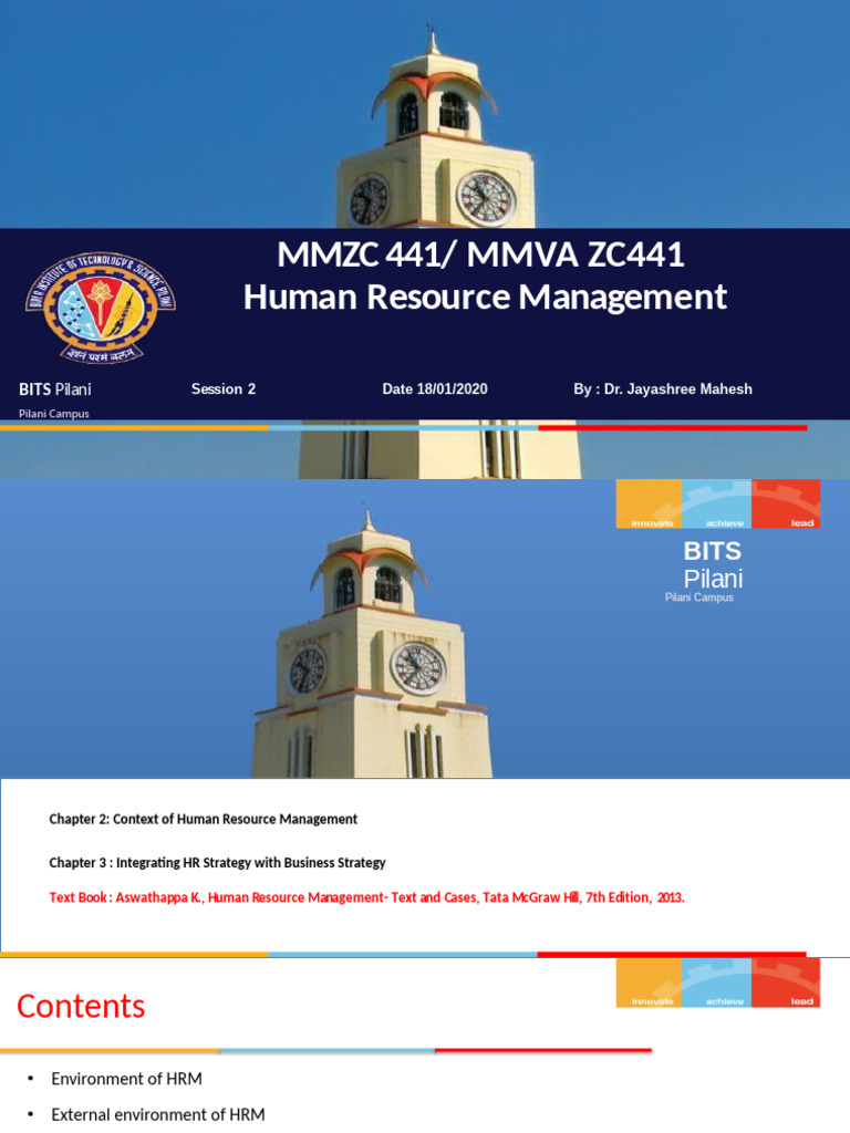 2024 MMZC 441 Lecture 3 | PDF | Human Resource Management | Strategic Management