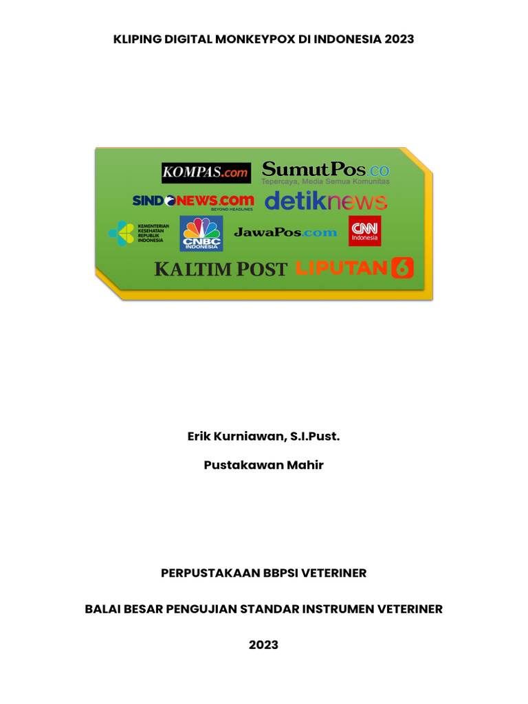 Kliping Digital Monkeypox Di Indonesia 2023 | PDF