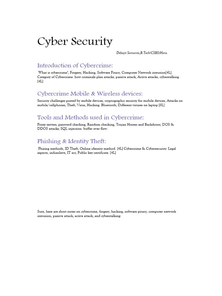 Cyber Security notes | PDF | Proxy Server | Computer Virus