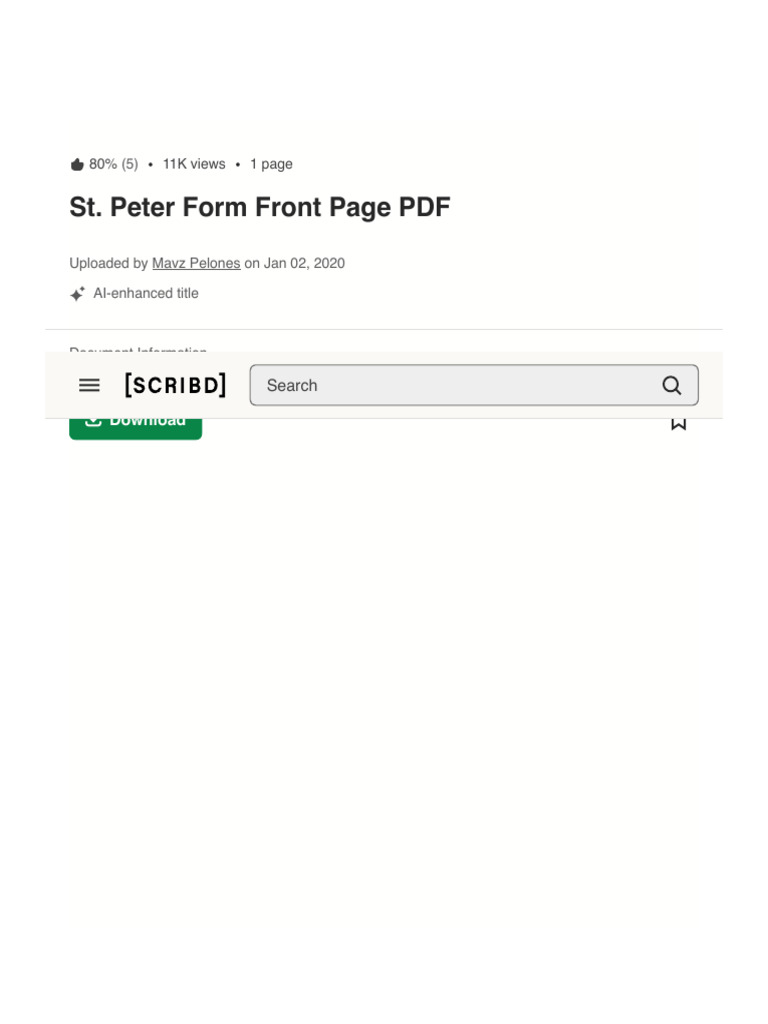 St. Peter Form Front Page PDF - PDF | PDF | Scribd