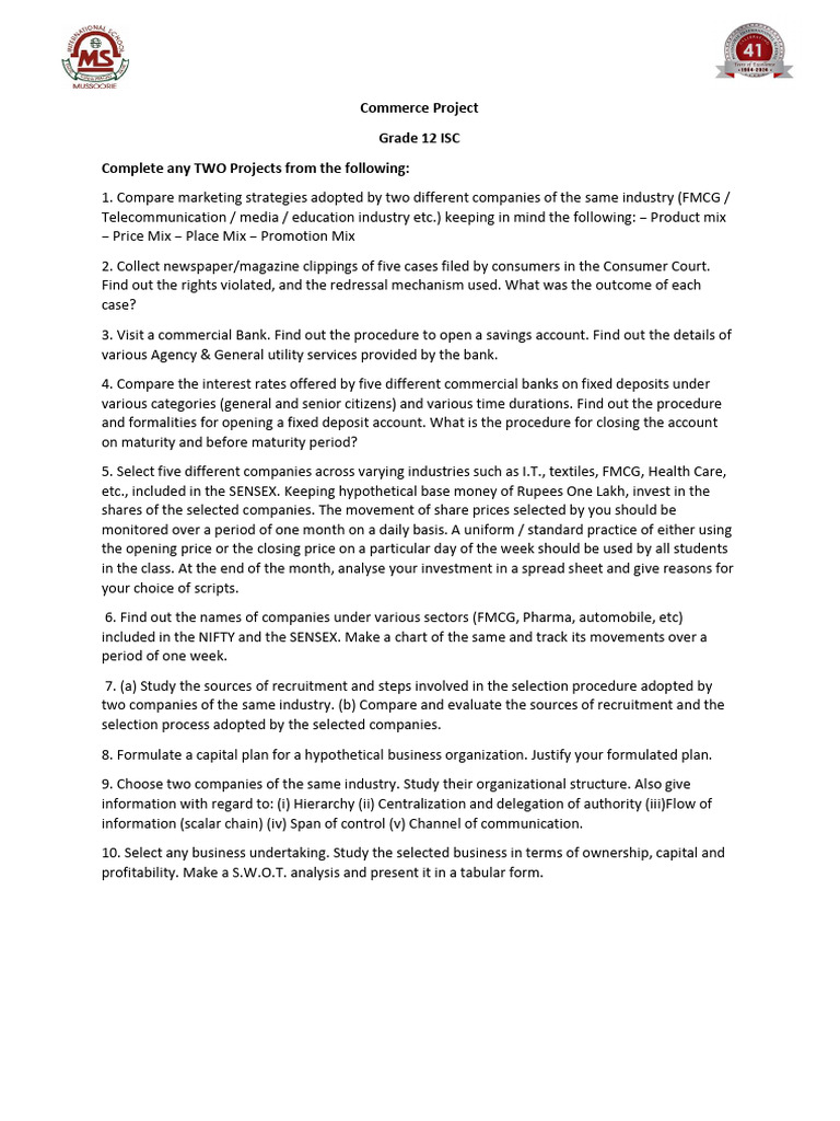 Commerce Project Grade 12 | PDF | Business | Economies