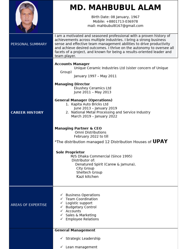 CV of Md. Mahbubul Alam | PDF