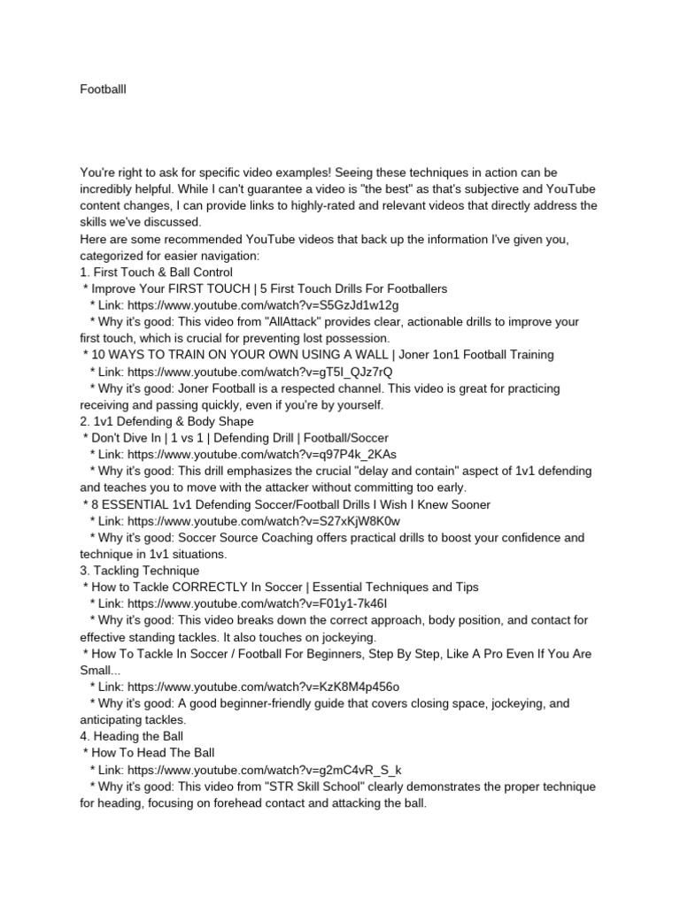 Joner Football Training Techniques | PDF