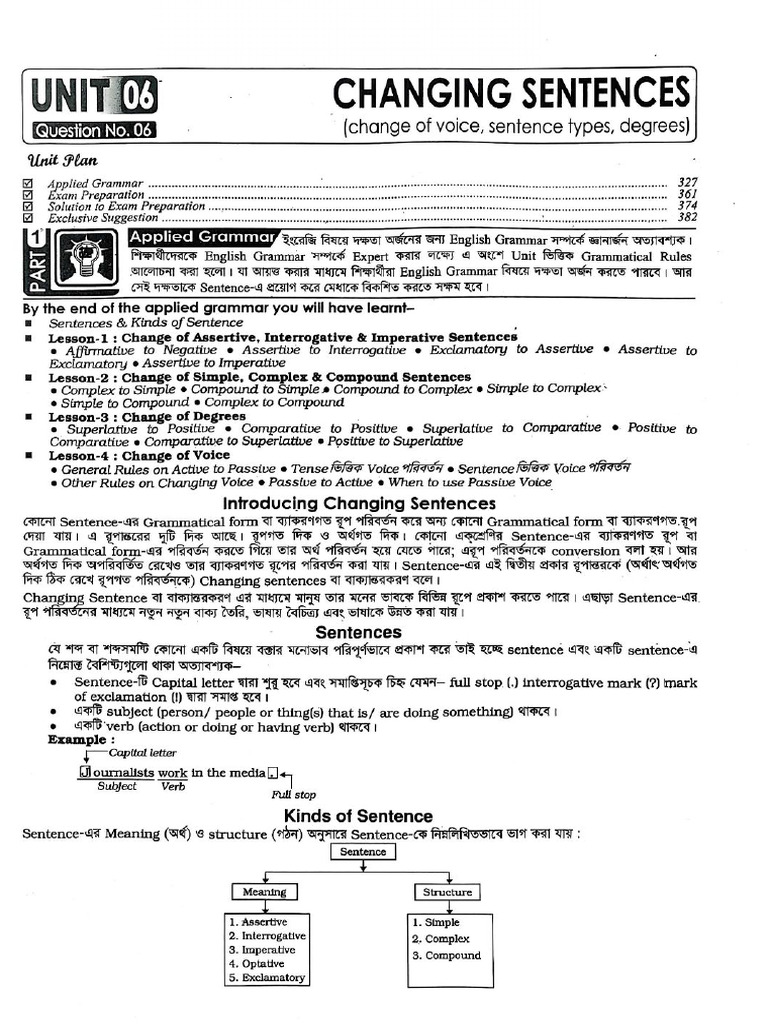 Unit 06 - Changing Sentences | PDF