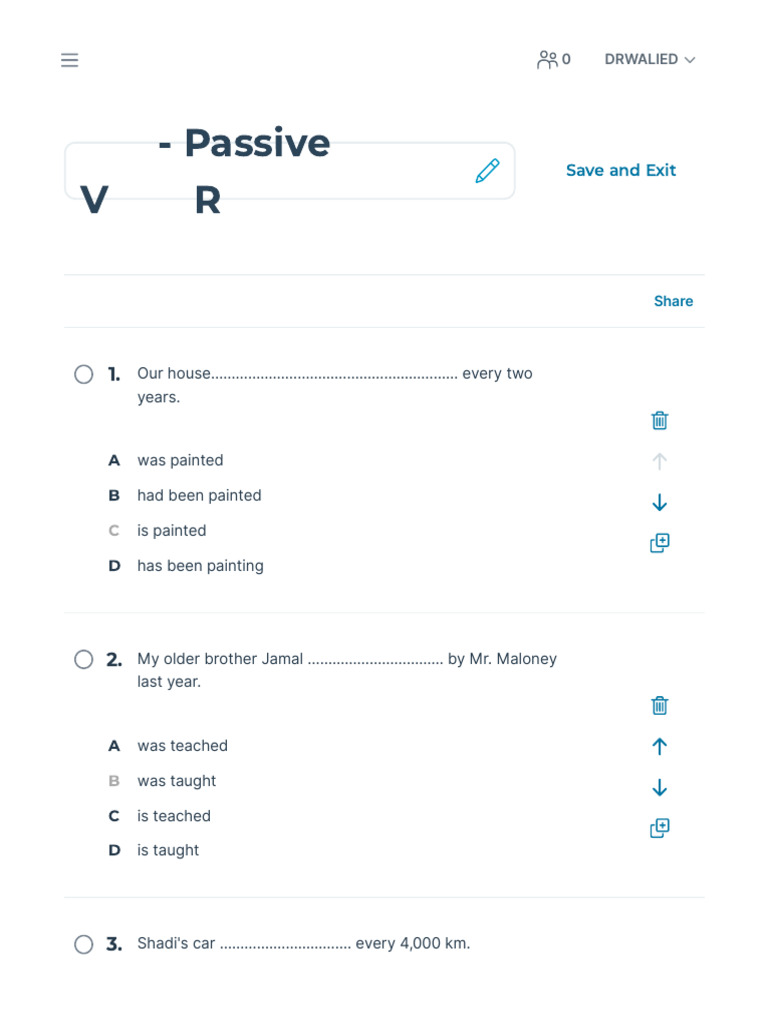 Quiz - Y11 - Passive Voice Revision - Ms | PDF