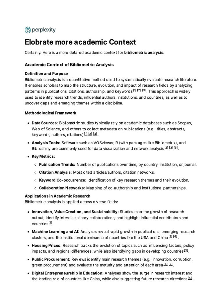 Bibilometric Ananlysis in Academics | PDF | Science | Methodology