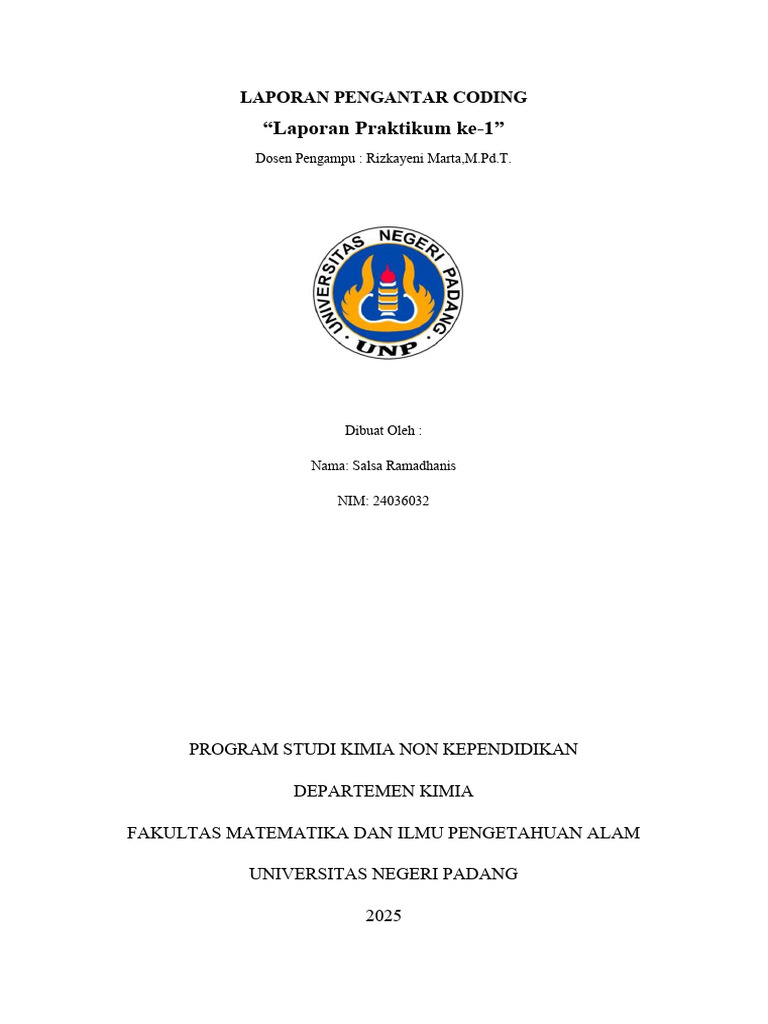 Laporan Praktikum Coding C/C++ 2025 | PDF