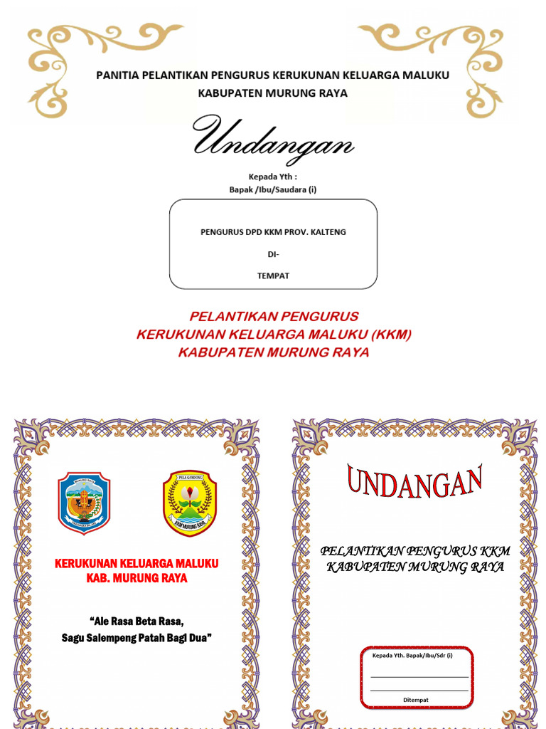 Undangan Pelantikan KKM Kab. Murung Raya, 14 Juni 2025 Untuk DPD KKM Prov. Kalteng-1 | PDF