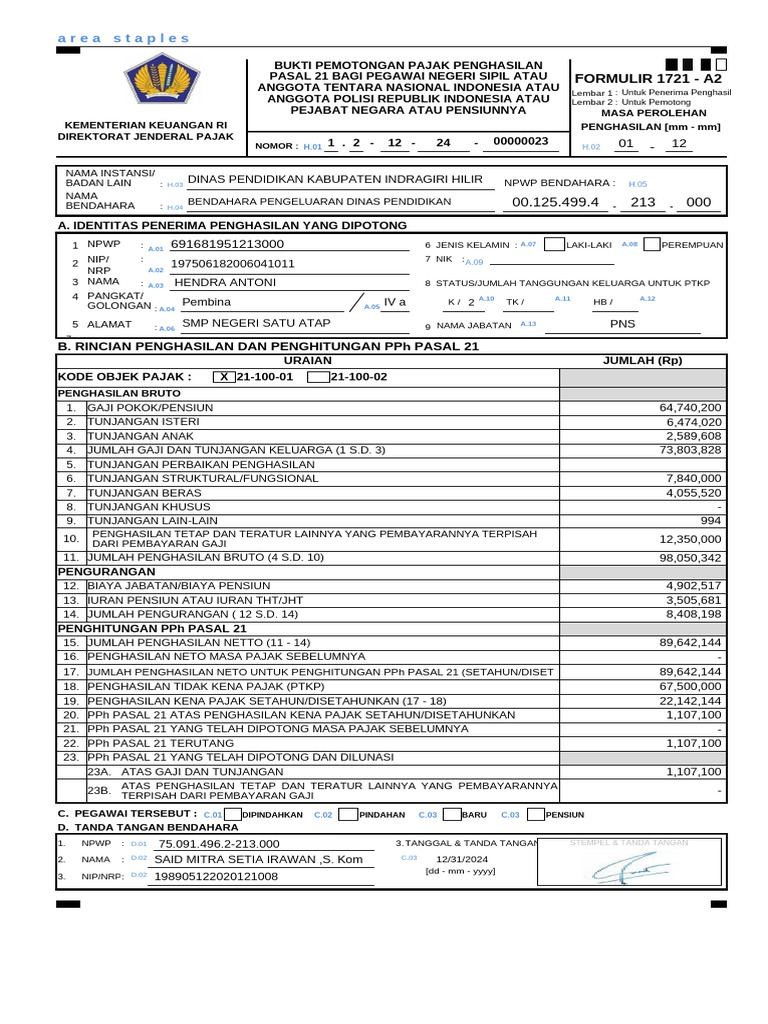 Spt 1721 a2 Tahun 2024 - Oke | PDF