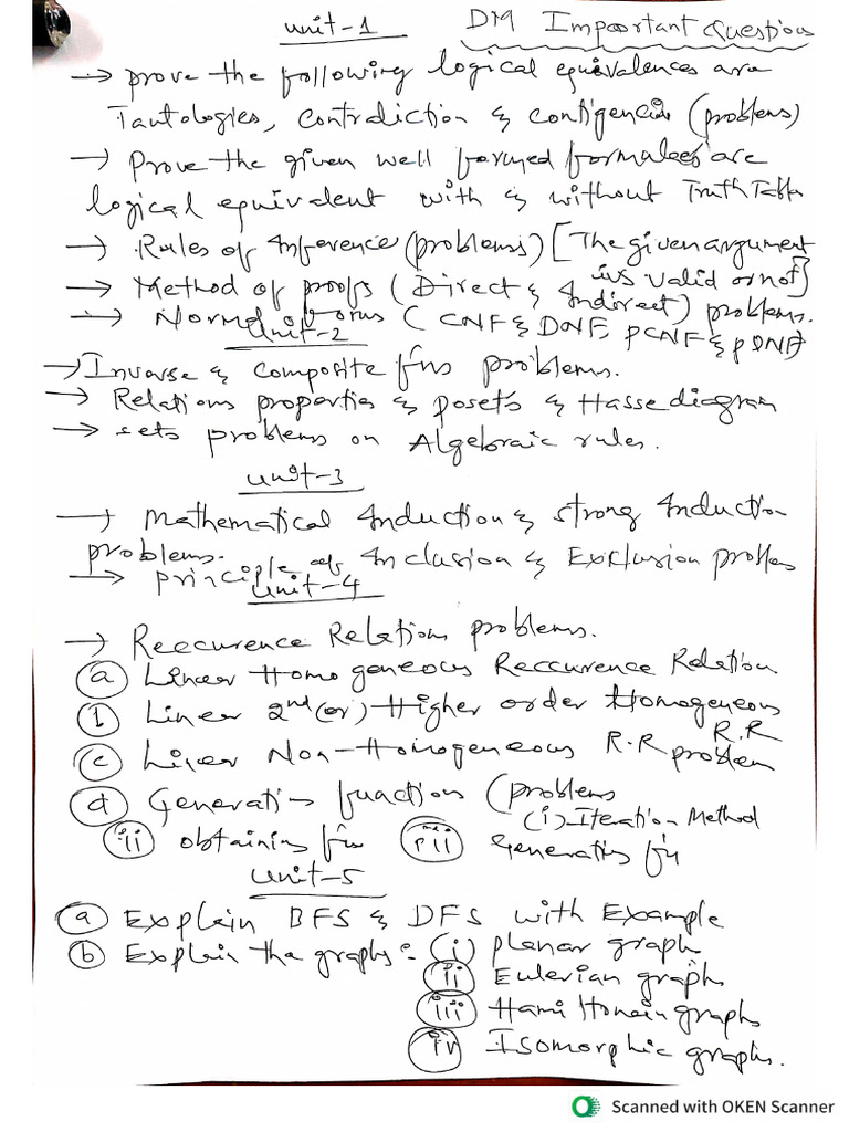DM Important Questions | PDF