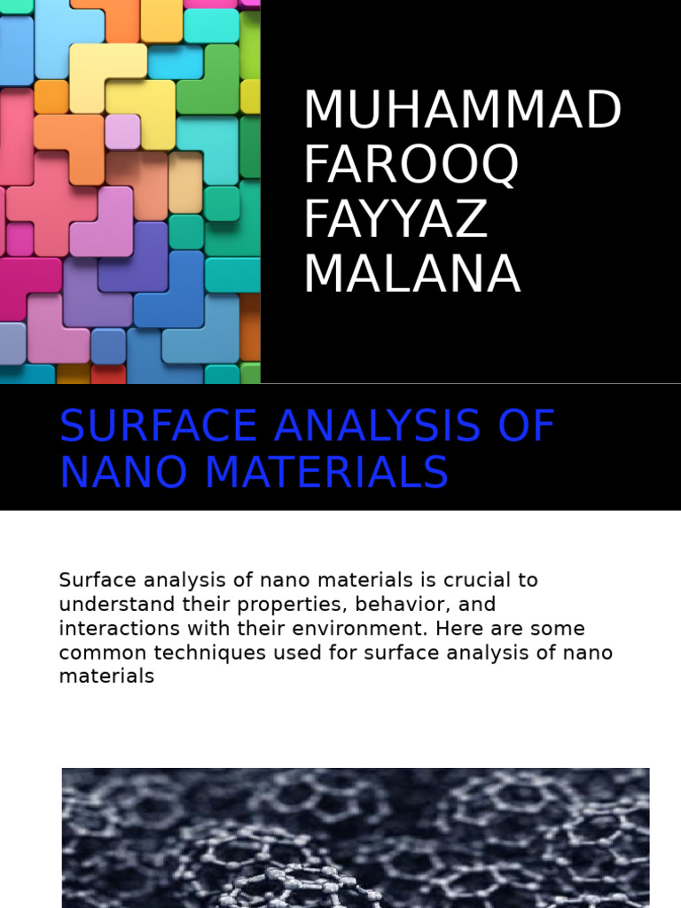 Nanomaterials Surface Analysis | PDF | Surface Science | Microscopy
