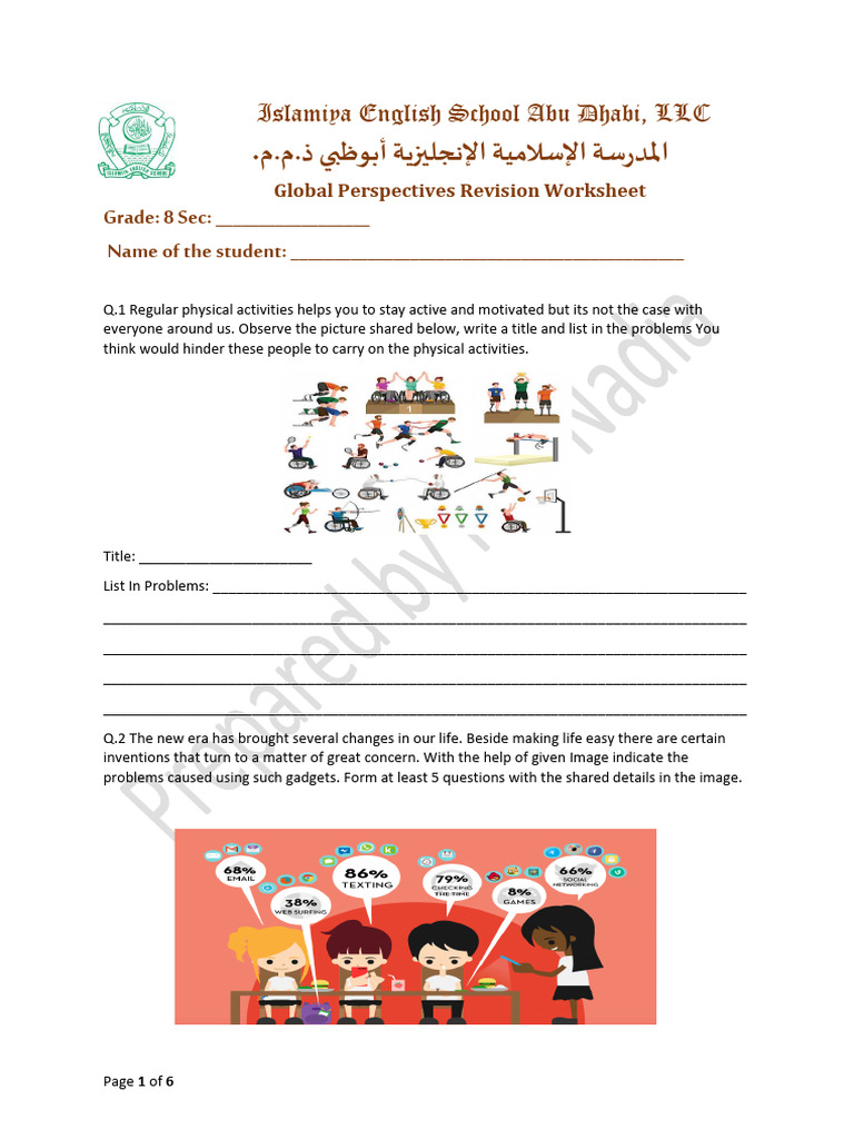 Gr. 8 GP 1st Term Revision Worsheet | PDF | Evaluation | News