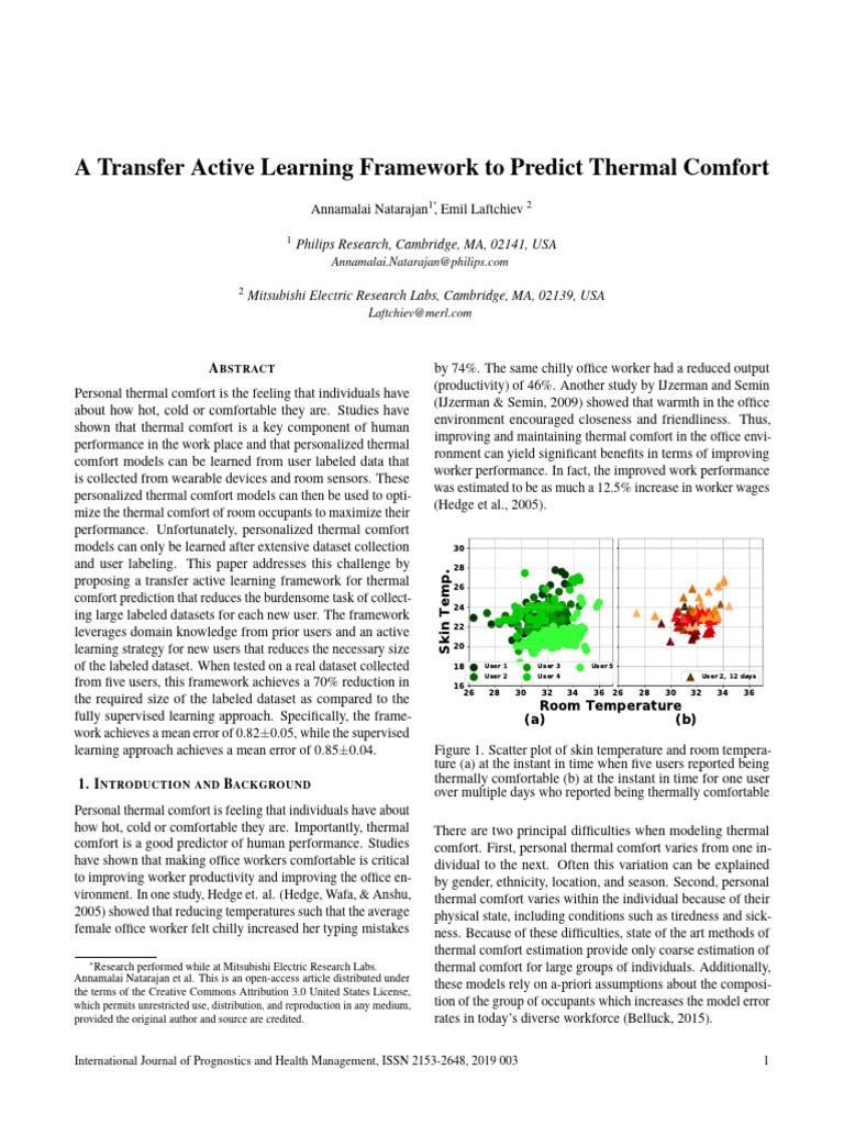2019-A Transfer Active Learning Framework To Predict Thermal Comfort | PDF | Machine Learning ...