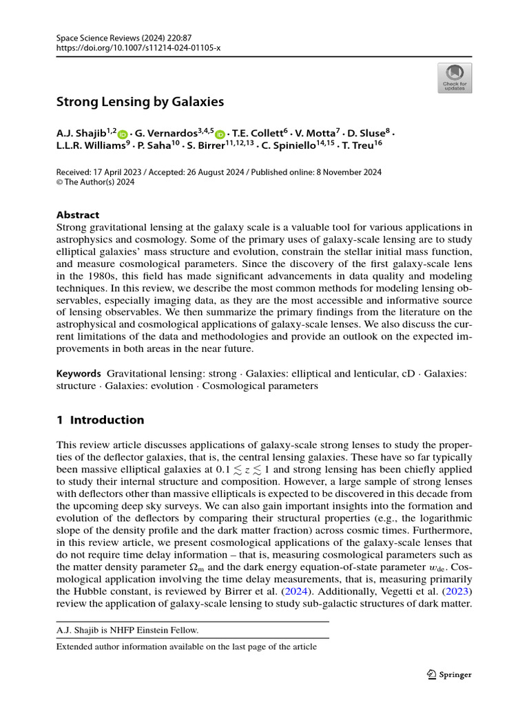 Strong Lensing by Galaxies | PDF | Galaxy | Dark Matter