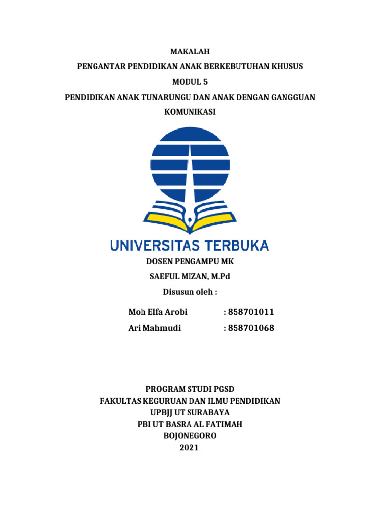 Makala Modul 5 Pengantar Pendidikan Anak Berkebutuhan Khusus | PDF