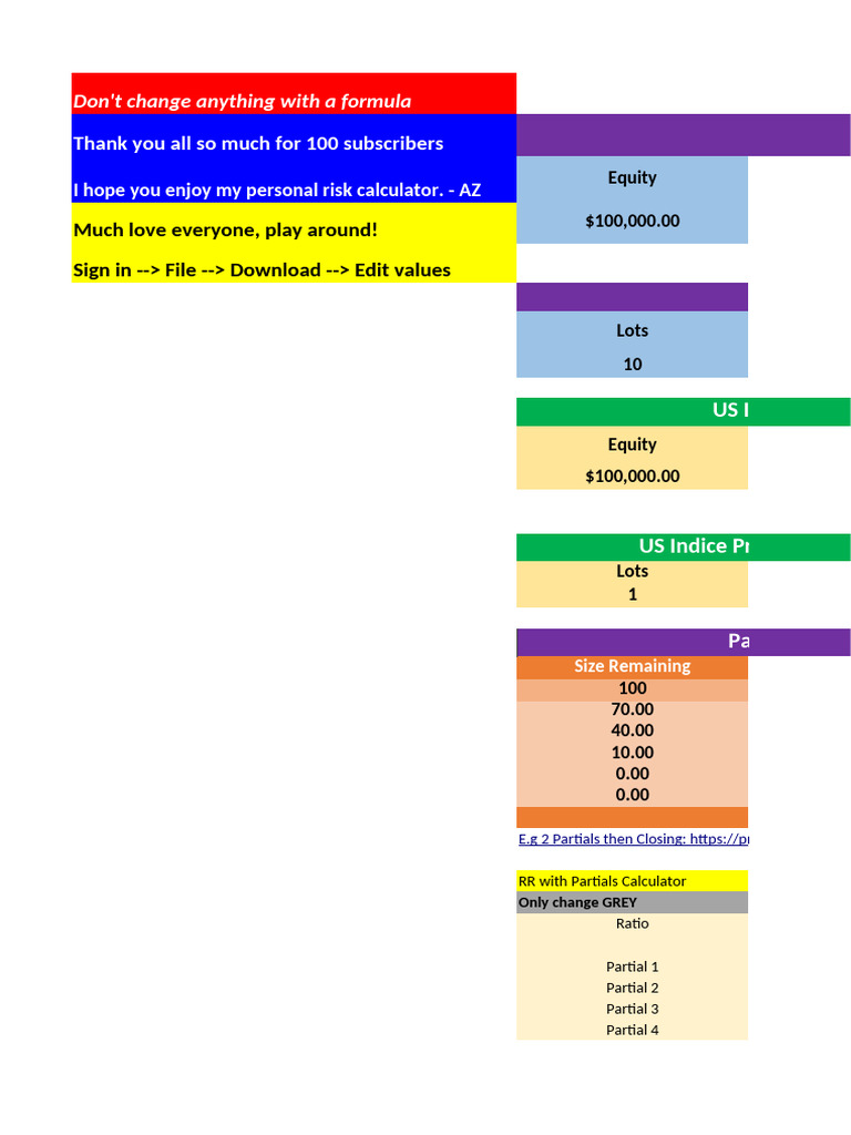 AZ Tradings Risk Management Calculator | PDF | Financial Markets ...