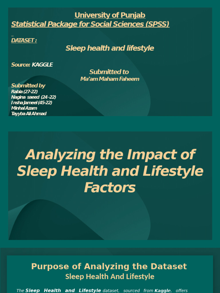 Analyzing The Impact of Sleep Health and Lifestyle | PDF | Statistical Significance | Sleep