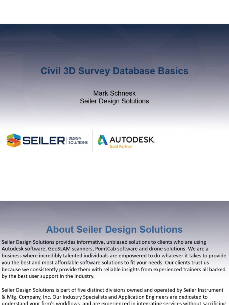 WSLS Civil 3D Survey Database Basics PowerPoint | PDF | Databases ...