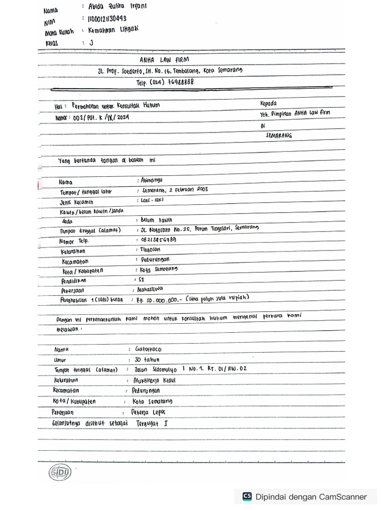 Tugas 1 KL - Permohonan Konsul | PDF