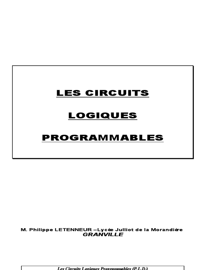 Plds | PDF | Circuit logique programmable | VHDL