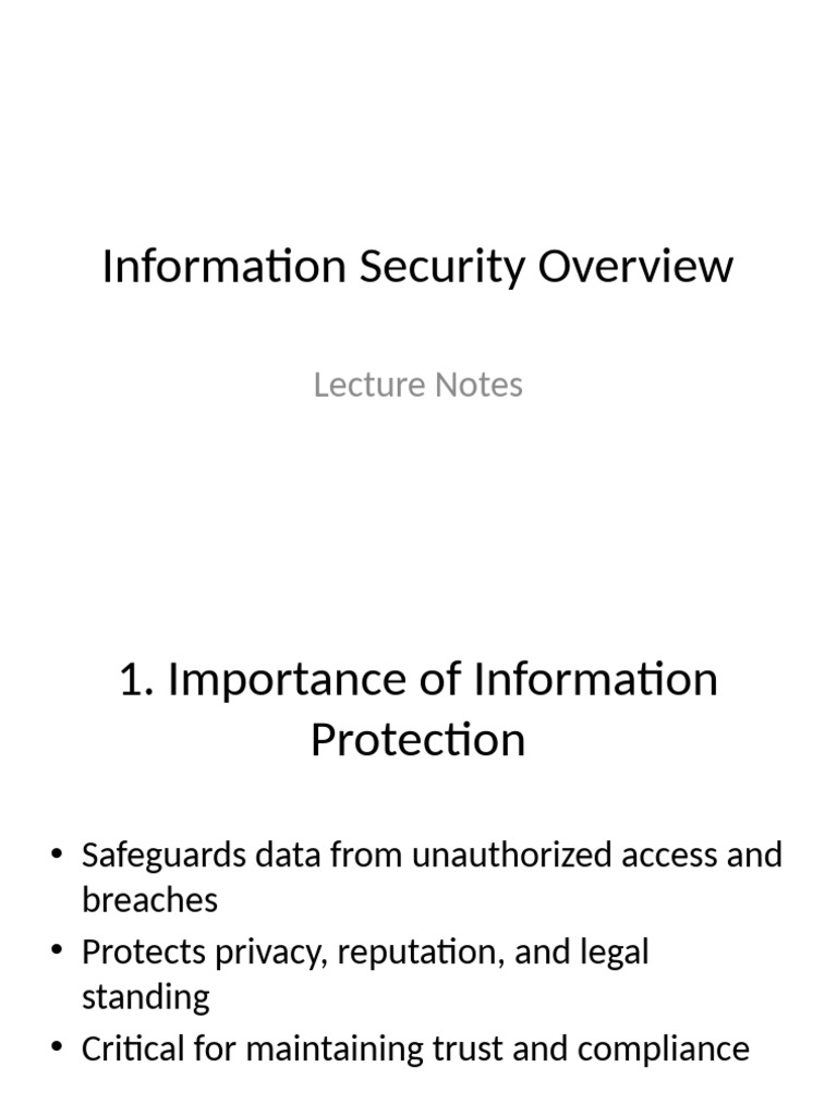 Information Security Overview Presentation | PDF | Security | Computer ...