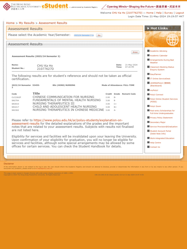 EStudent The Hong Kong Polytechnic University 2 | PDF