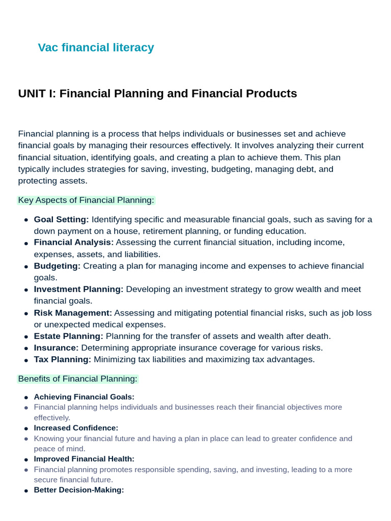 Financial Literacy Unit 1 Notes - 20250611 - 184233 - 0000 | PDF ...