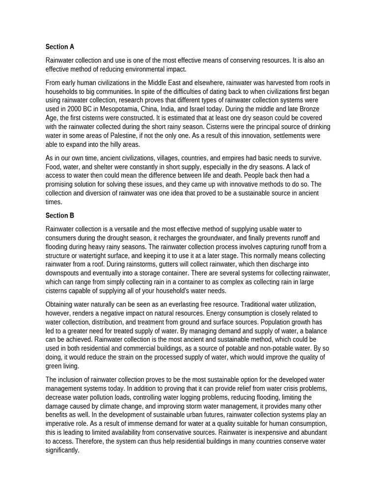 CET Assignment 1 - Rainwater Collection | PDF | Water | Natural Environment