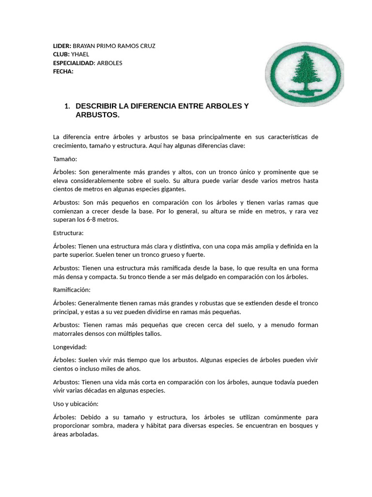 Especialidad de Arboles | PDF | Sequoia Sempervirens | Arboles