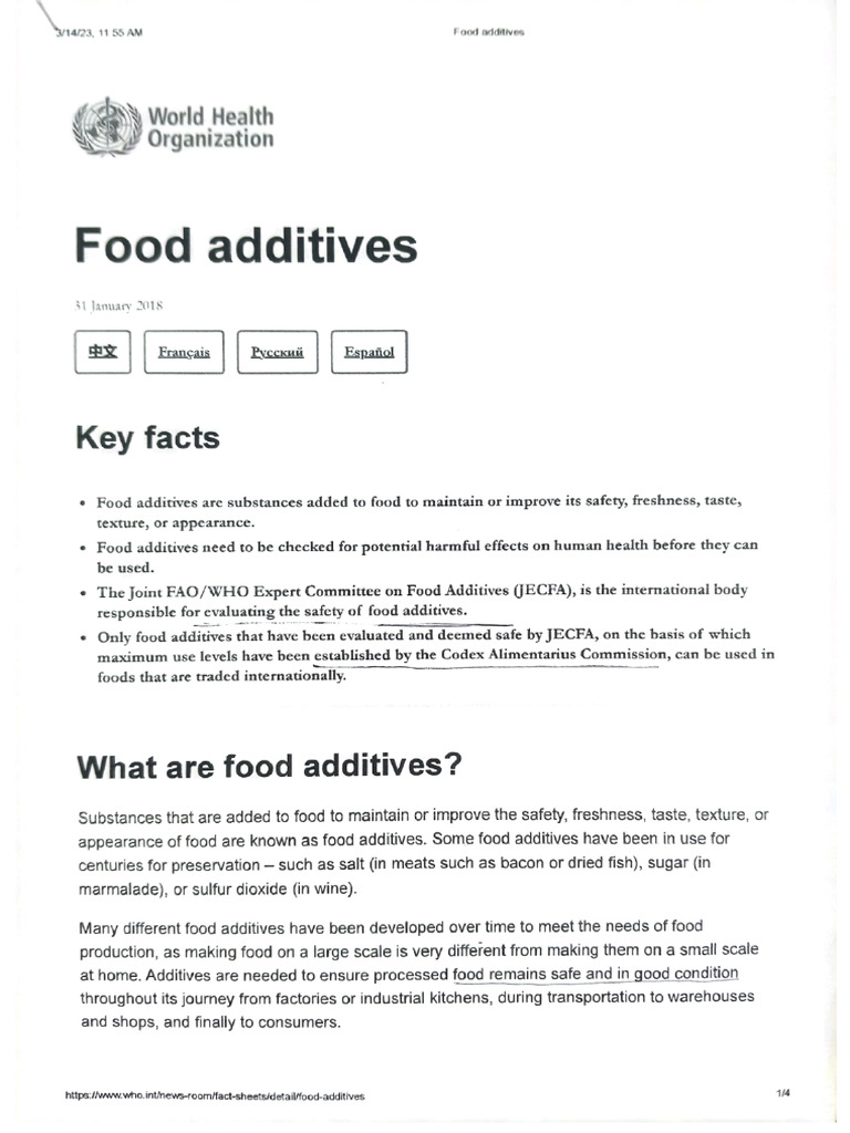 Food Additives | PDF