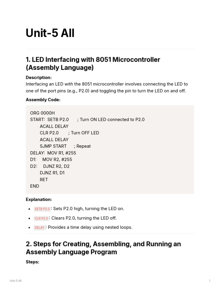 Unit-5 All | PDF | Arduino | Assembly Language