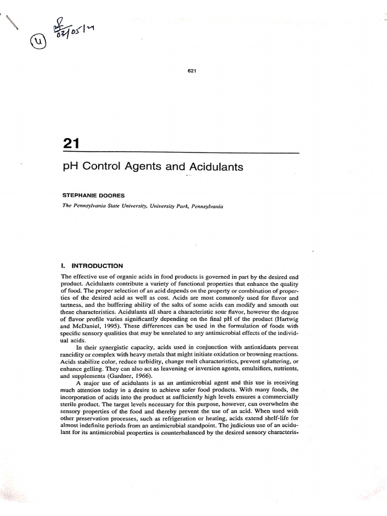 PH Control Agents and Acidulants | PDF