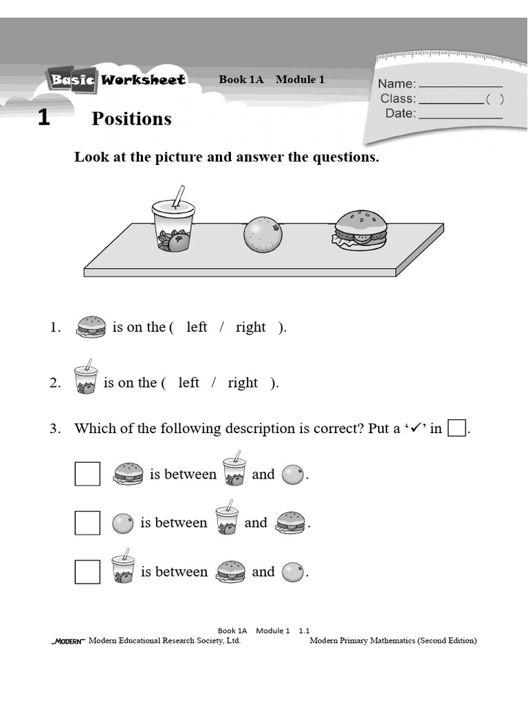 Positions: Look at The Picture and Answer The Questions | PDF