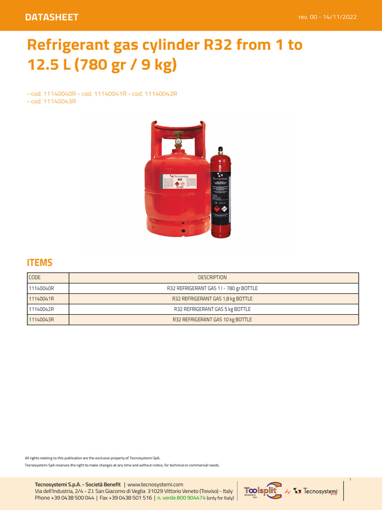 DS Cylinders and Refrigerant Gases Refrigerant Gas Cylinder r32 From 1 ...