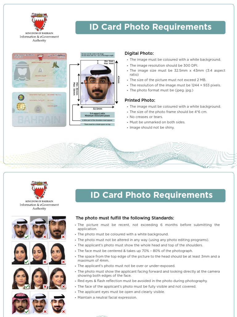 ID Card Photo Specifications Guide | PDF | Glasses | Photograph