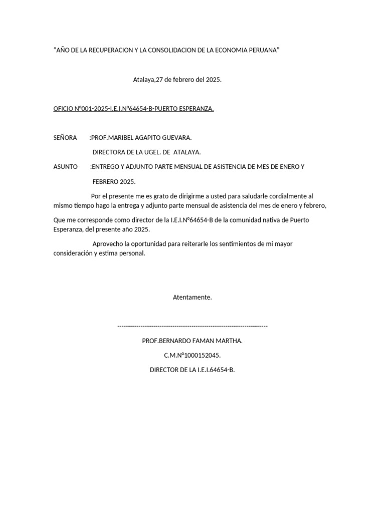 Parte Mensual 2025 | PDF